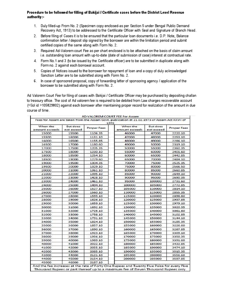 Procedure To Be Followed For Filling of Bakijai | PDF