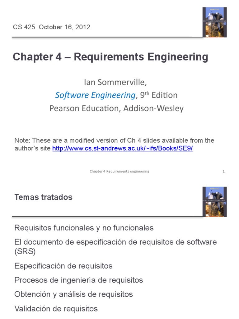Chapter 4 Requirements Engineering | PDF | Software | Lenguaje de programación