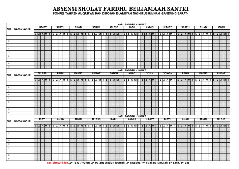 Print Absensi Solat | PDF