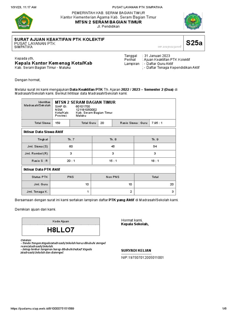 S25a MTSN 2 SBT - SMT 2 | PDF