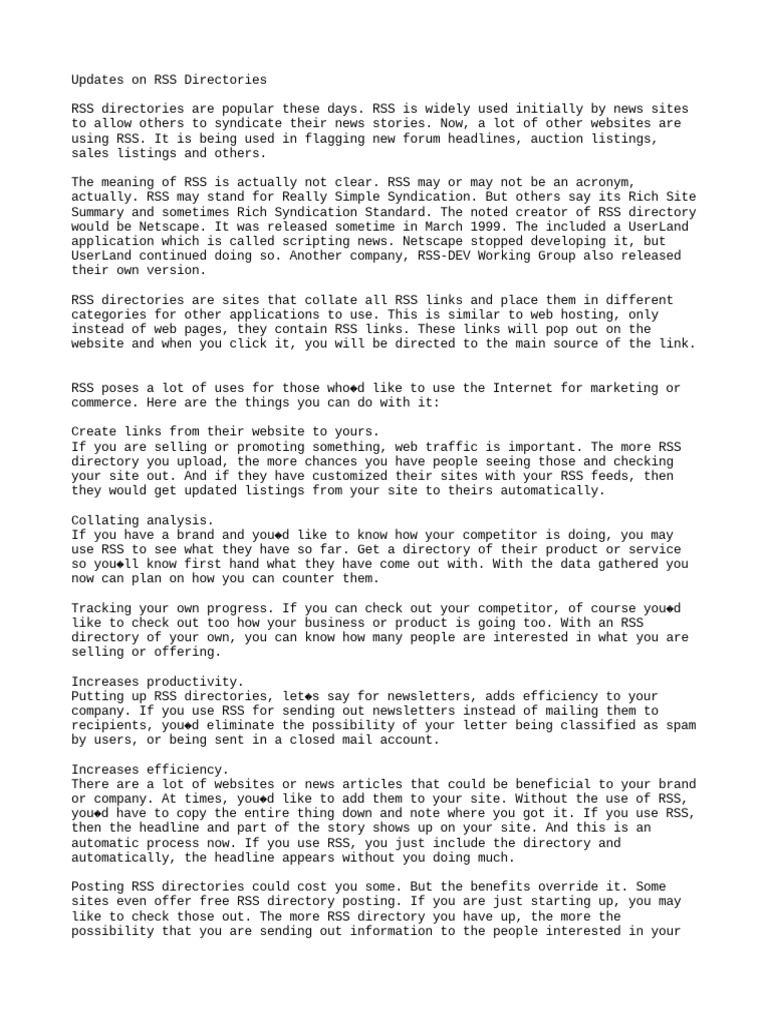 JP Rss Directory | PDF | Computing | Internet