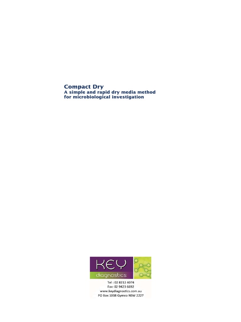 Nissui Compact Dry Booklet | PDF | Staphylococcus | Colony Forming Unit