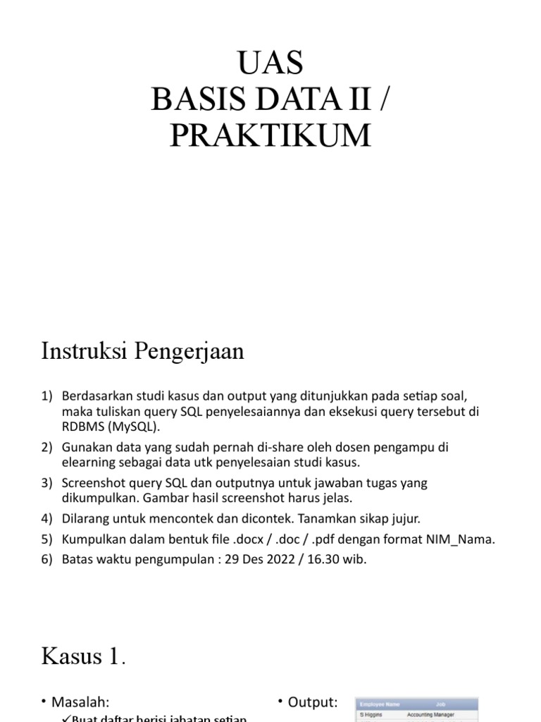 UAS Basis Data Ii / Praktikum | PDF