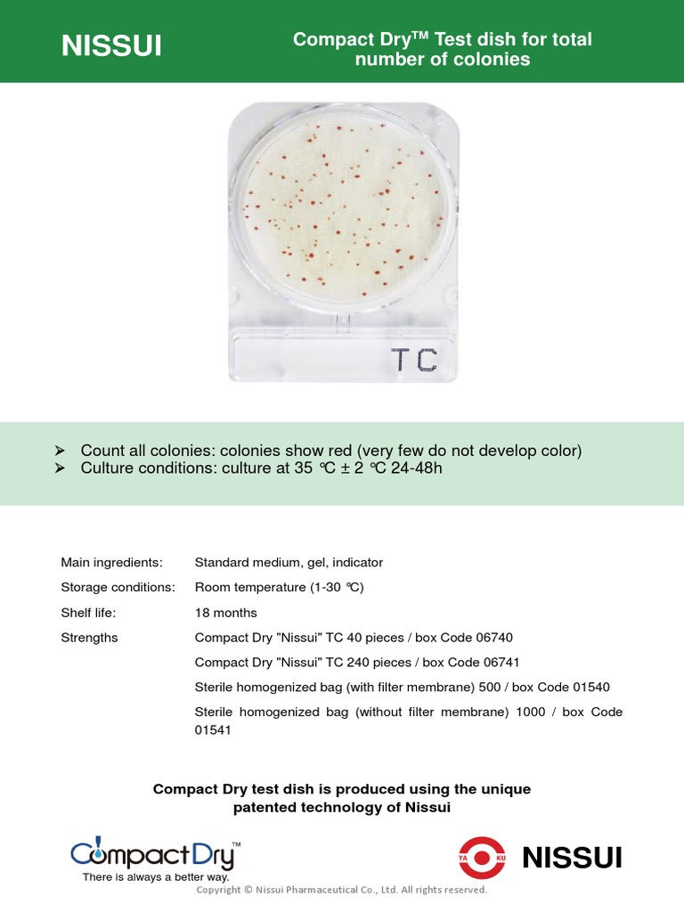 CompactDryTM TC Test Dish For Total Number of Colonies | PDF | Buffer ...