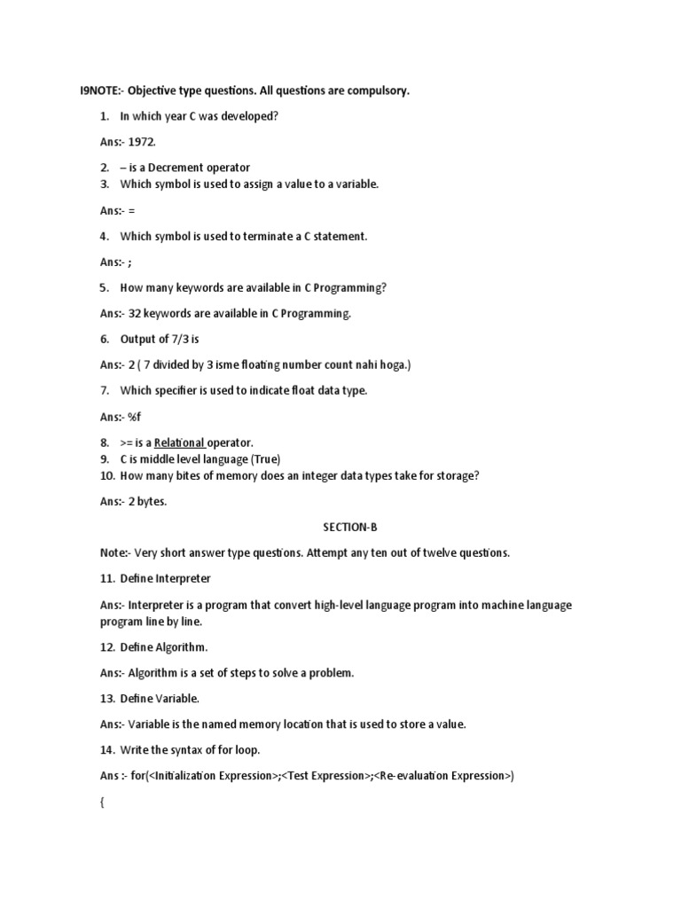 7days C Language Pdf Control Flow Programming 