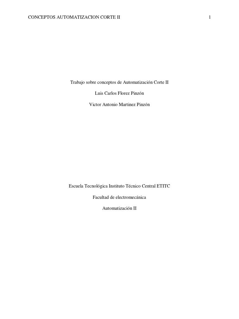 E10B-Luis Florez y Victor Martinez-Conceptos Automatización 2 Corte | PDF | Control numerico ...