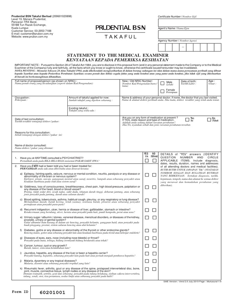 Medical Examiner Form | PDF