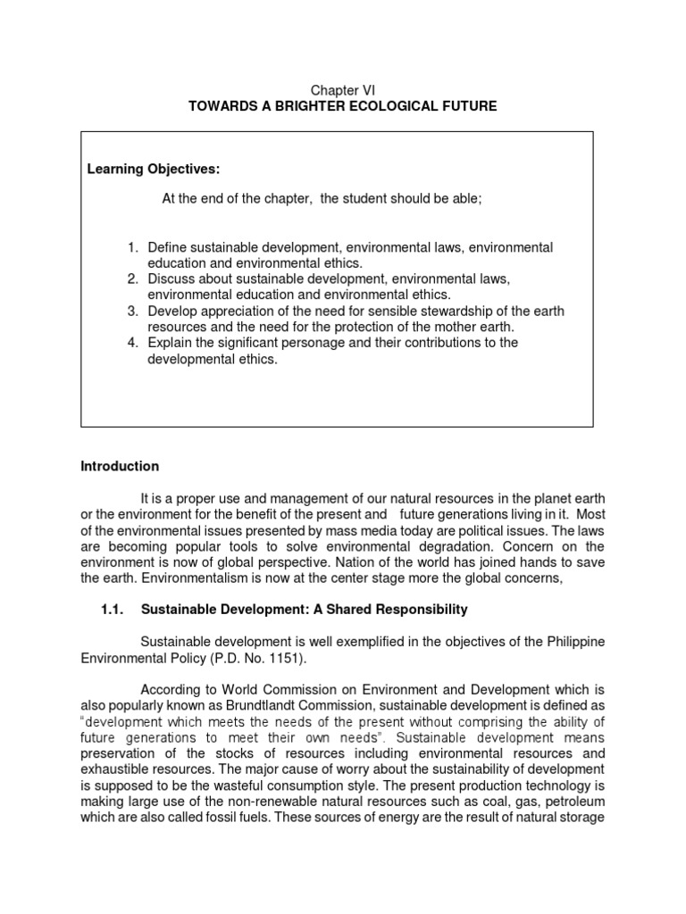 Chapter 6 (Envi Sci) | PDF | Environmental Ethics | Sustainability
