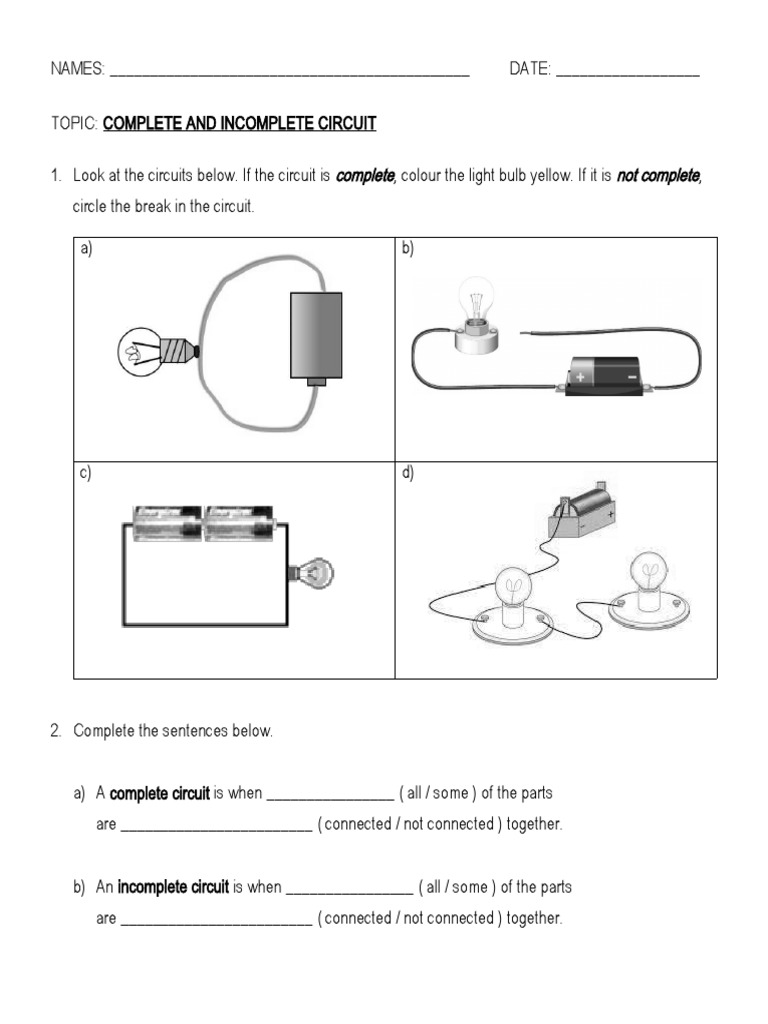 Identifying Complete and Incomplete Circuits: A Lesson on Circuit ...