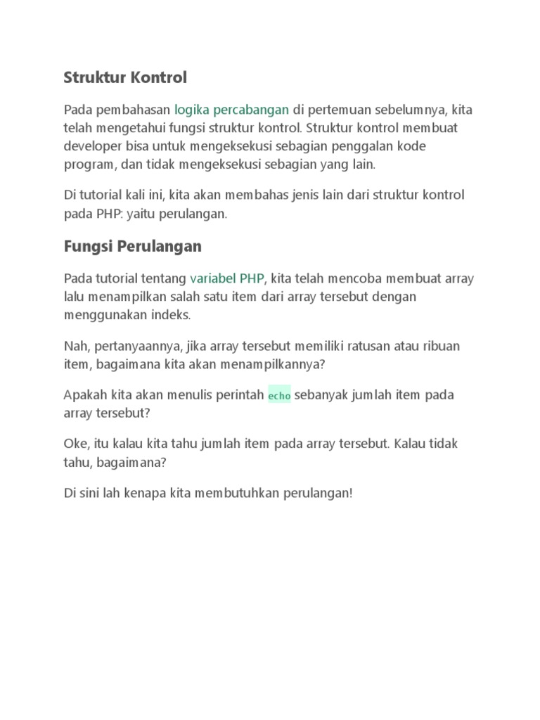 PHP-Struktur Kontrol | PDF