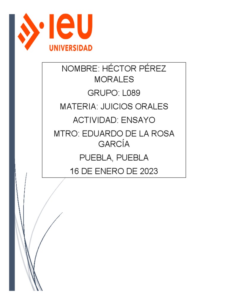PEREZ-HECTOR-ACT 1 | PDF | Procedimiento Criminal | Derecho penal