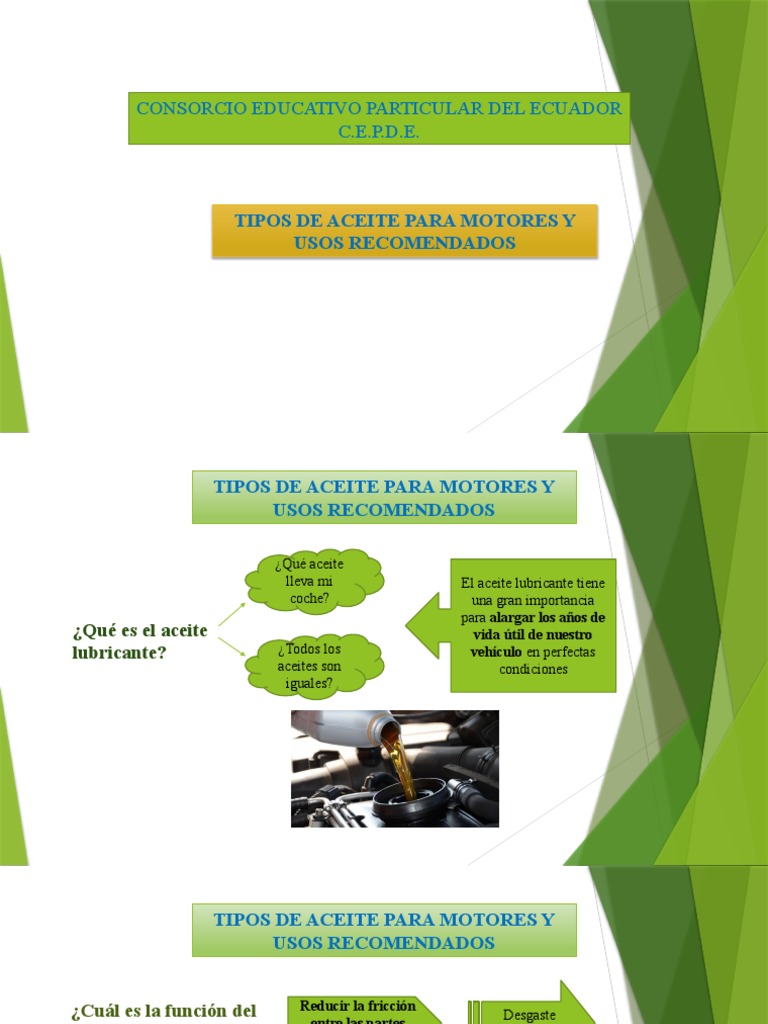 Tipos de Aceites Lubricantes | PDF