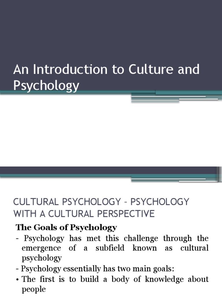 An Introduction To Culture and Psychology | PDF | Psychology | Attitude ...