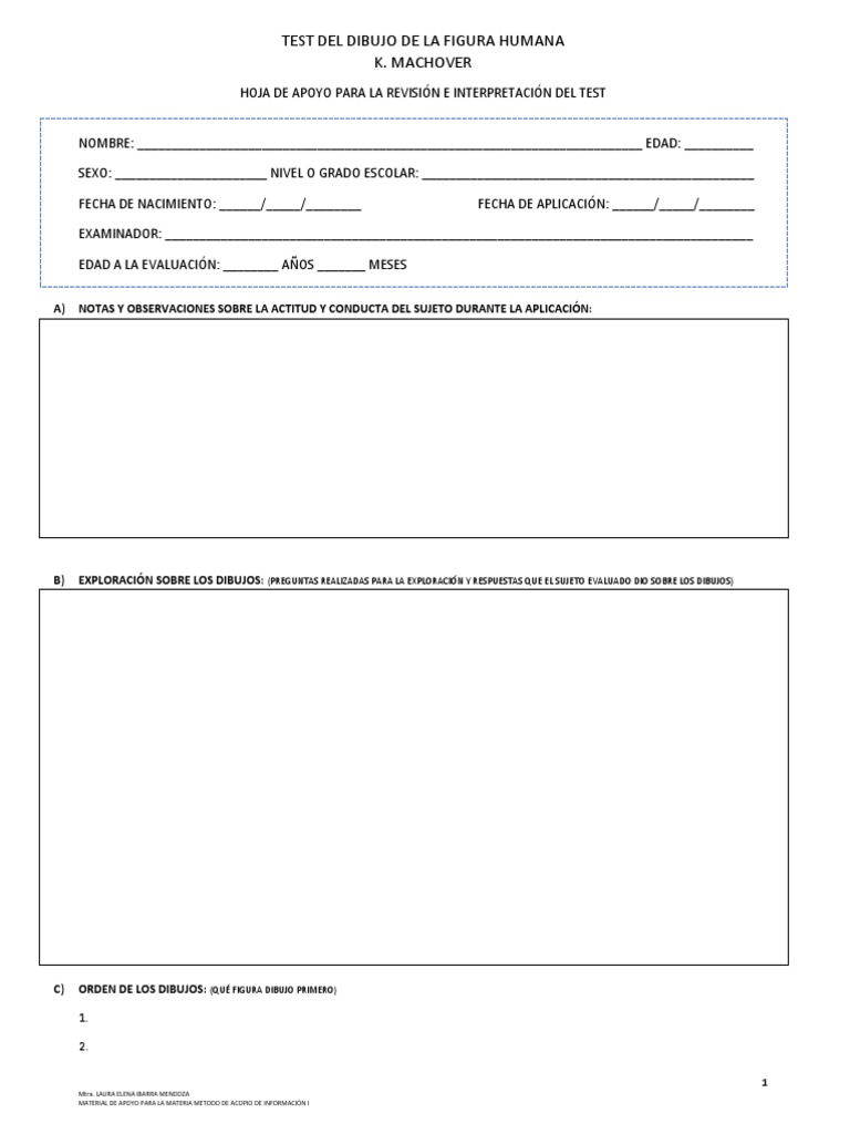 Hoja para DFH - Machover | PDF | Sicología