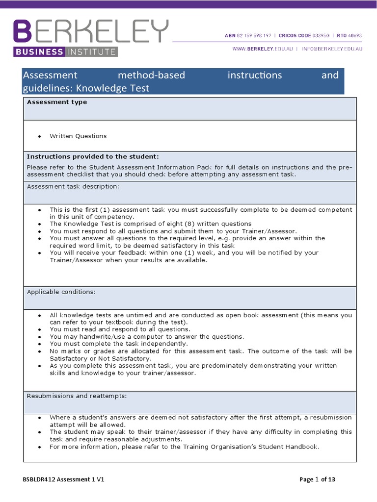 BSBLDR412 Assessment 1 | PDF | Instant Messaging | Communication