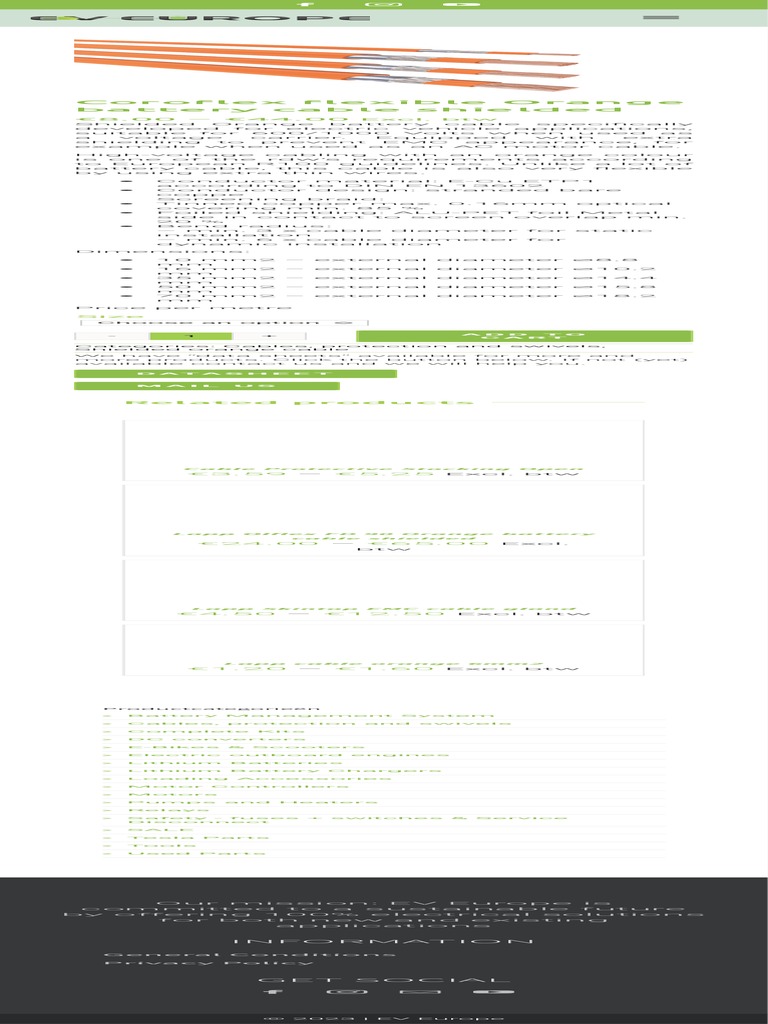 Coroflex Flexible Orange Battery Cable Shielded | PDF | Electrical ...