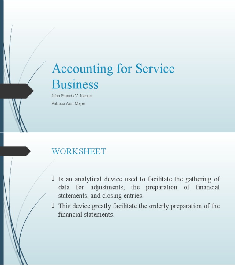 Accounting For Service Business | PDF | Finance & Money Management