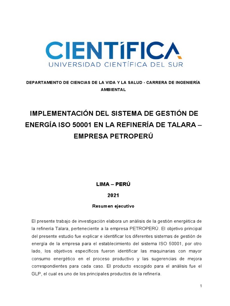 Gestión Energética en Refinería Talara | PDF