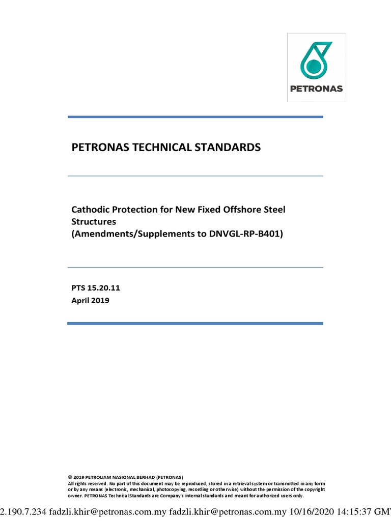 Cathodic Protection For New Fixed Offshore Steel Structures ...