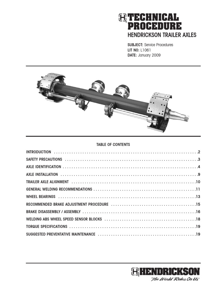 Technical Procedure: Hendrickson Trailer Axles | PDF | Welding | Construction