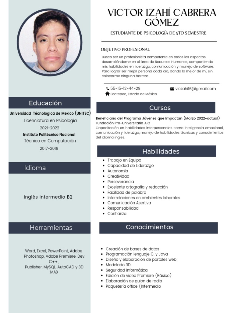 CV Victor Izahí Cabrera Gómez | PDF | Informática | Software