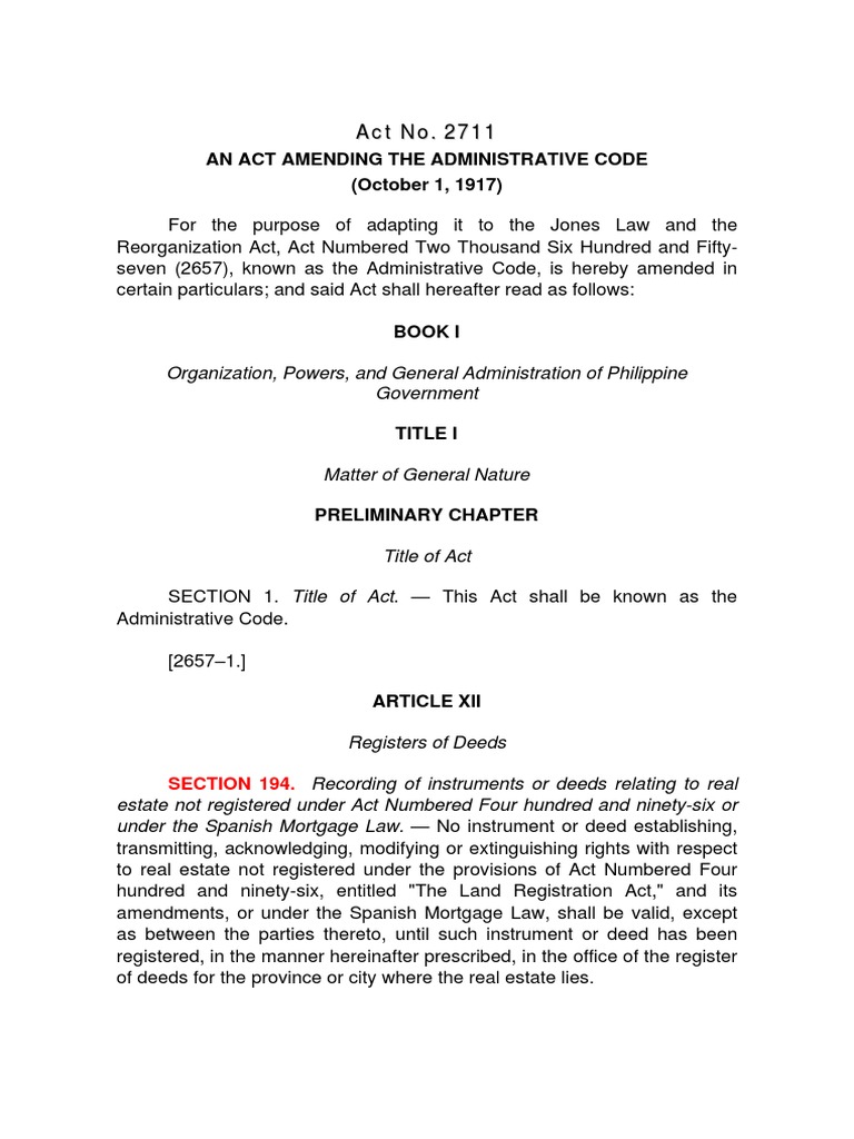 Amending the Philippine Administrative Code | PDF | Mortgage Law | Deed