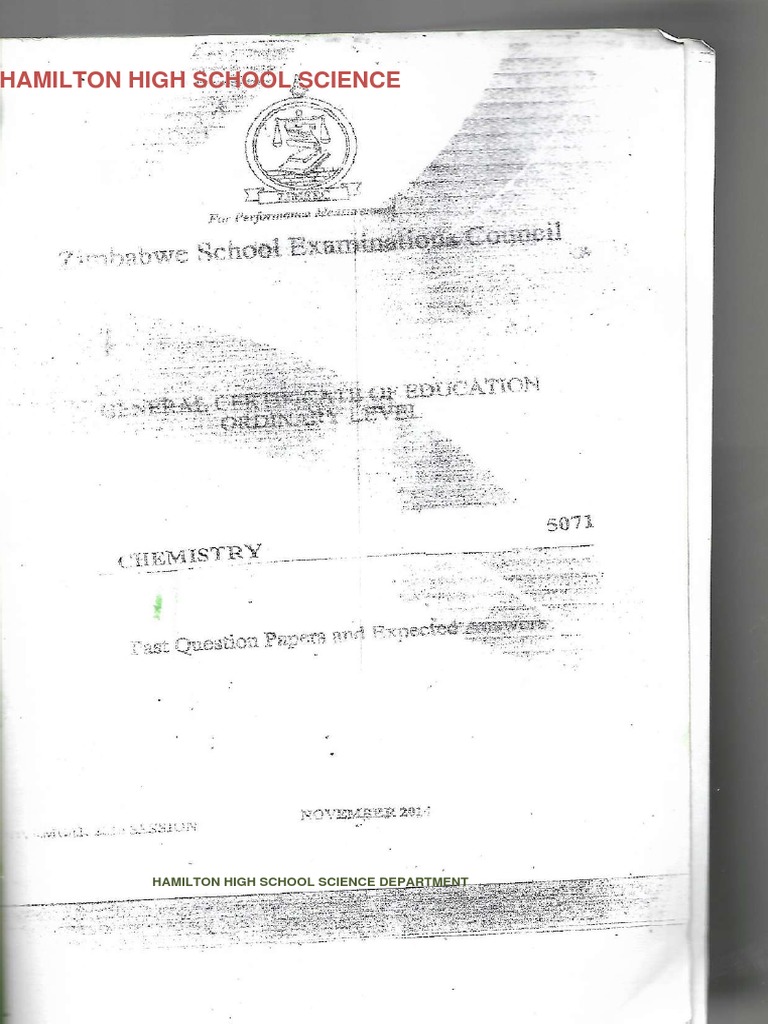 Chemistry O Level GreenBk 2010-2014 | PDF