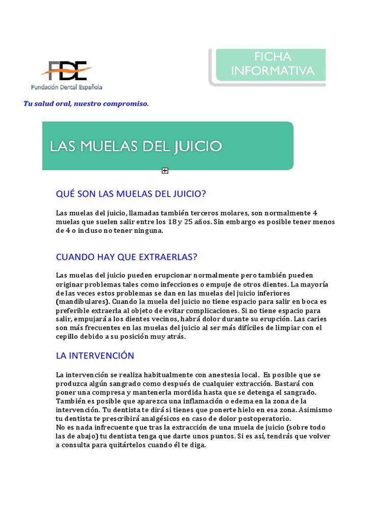 Cuidados y cicatrización tras extracción de muelas | PDF | Odontología ...