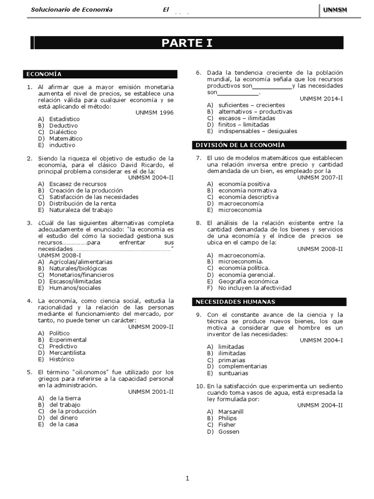 Banco de Preguntas Economia | PDF | Ciencias económicas | Salario