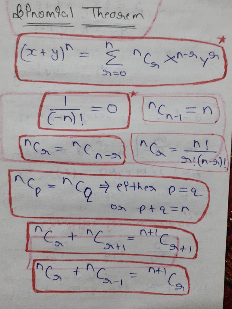 Binomial Theorem - PDF New Formulas | PDF
