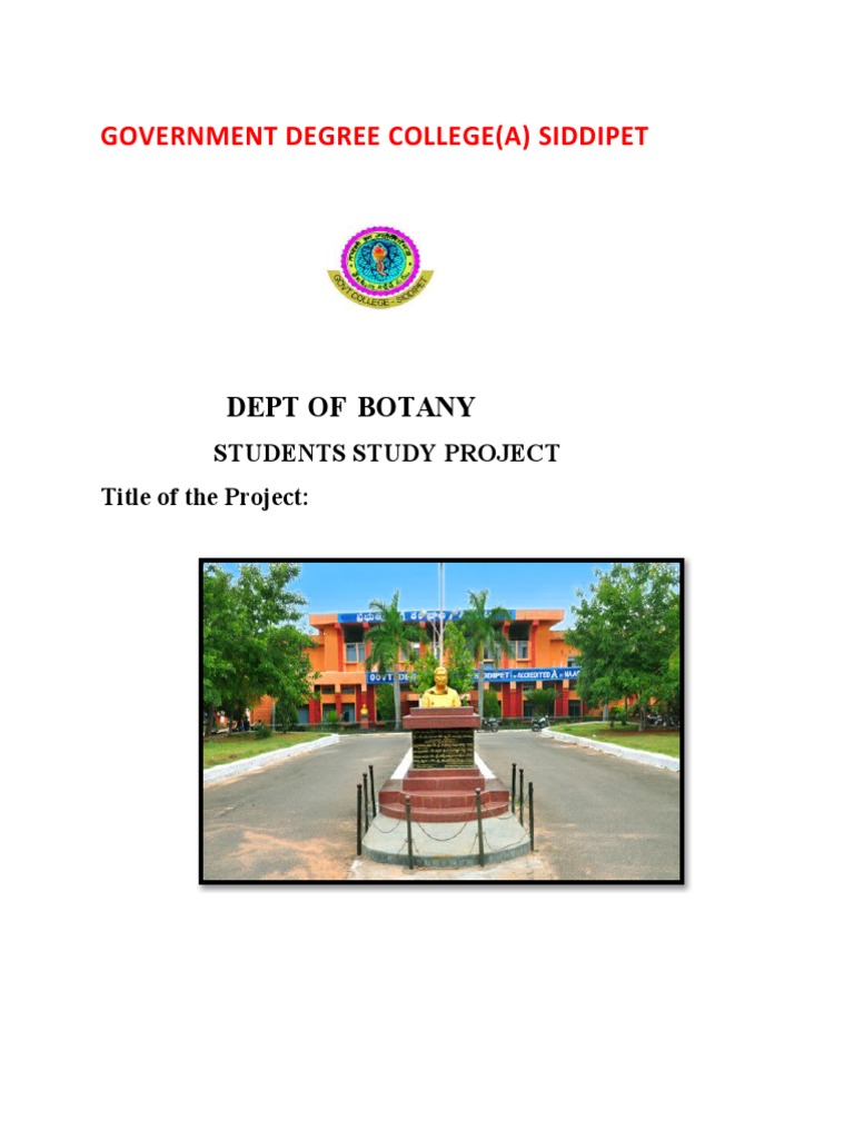 Government Degree College (A) Siddipet: Dept of Botany | PDF