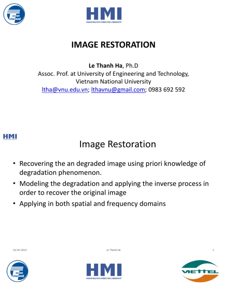 Image Restoration Techniques Overview | PDF | Signal Processing ...