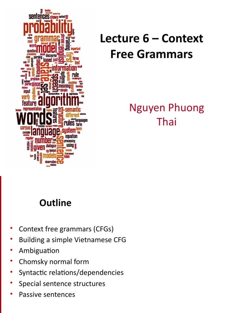 Lecture 6. CFGs | PDF | Phrase | Formalism (Deductive)
