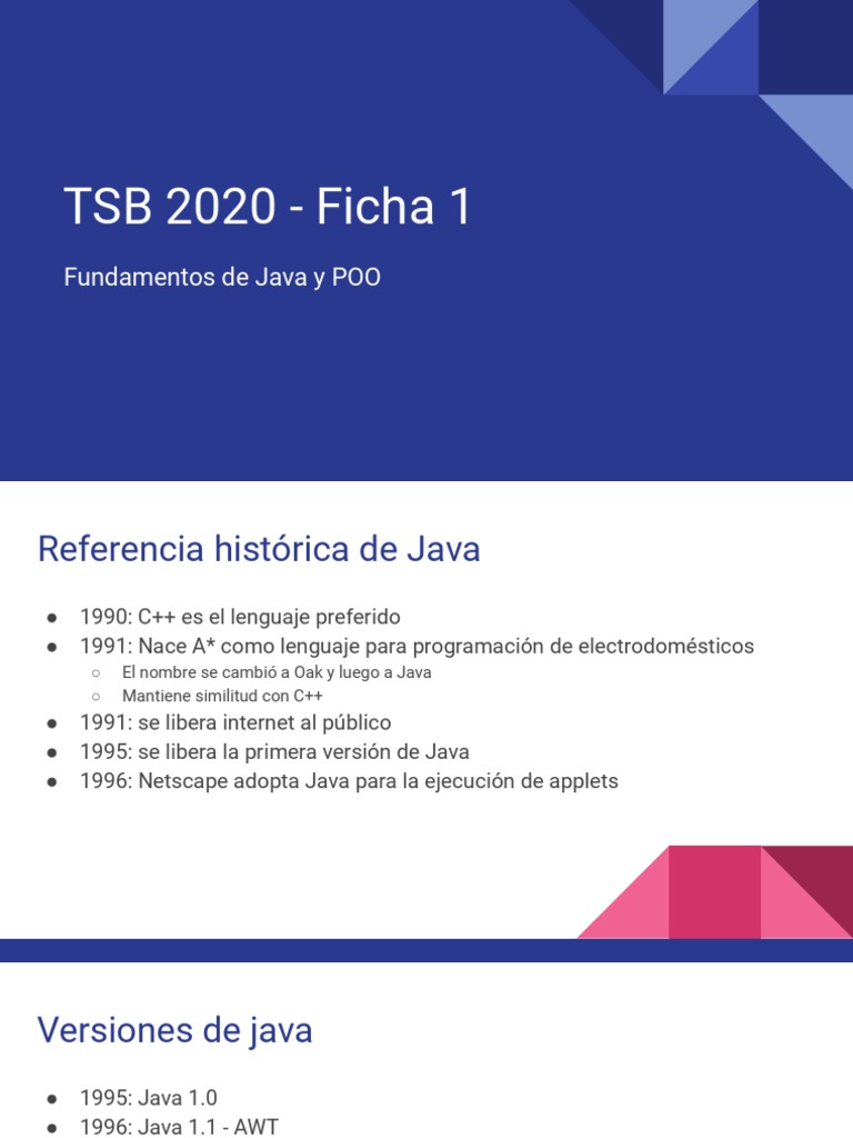 TSB 2020 - Ficha 01 | PDF | Java (lenguaje de programación) | Objeto (informática)