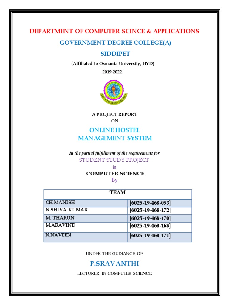 Online Hostem Management System Project21-22 | PDF | Databases | Random Access Memory