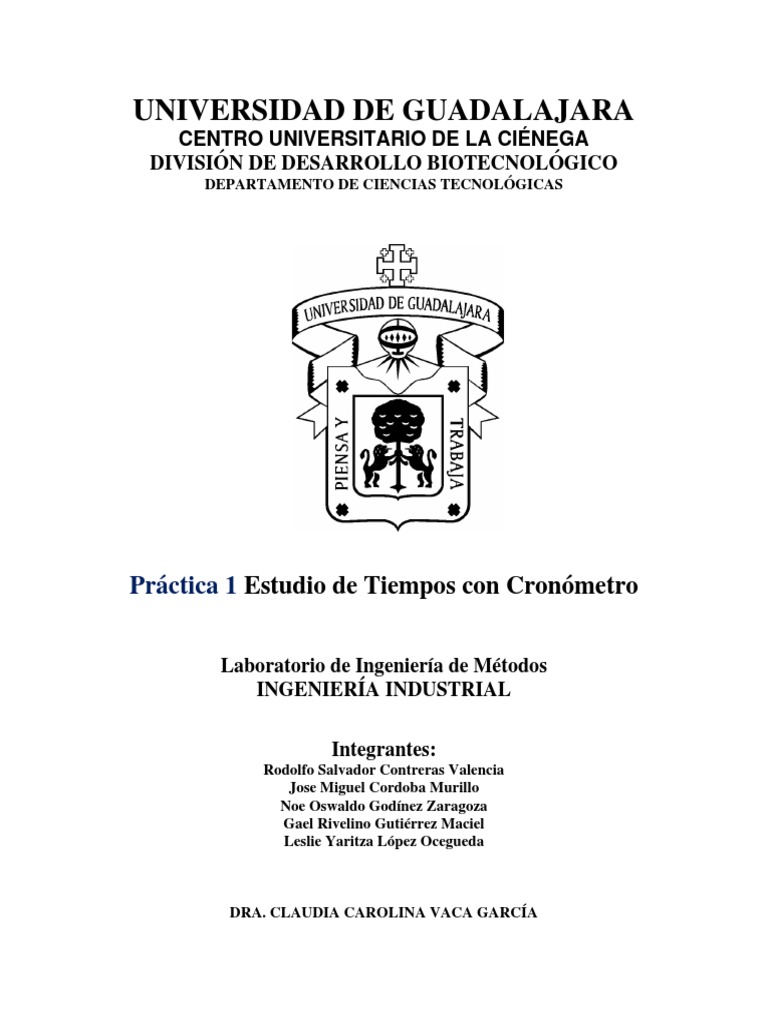 Práctica No 1 Estudio De Tiempos Con Cronómetro Pdf Intervalo De