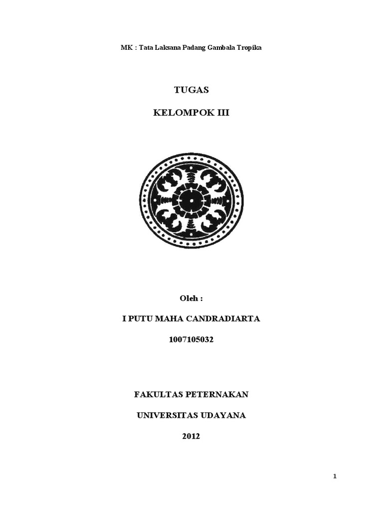 Tata Laksana Padang Gambala Tropika | PDF