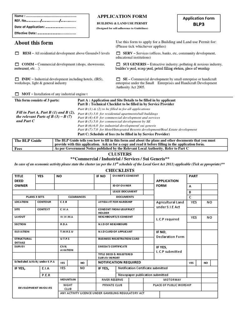 Building and Land Use Permit Application | PDF | Road | Street