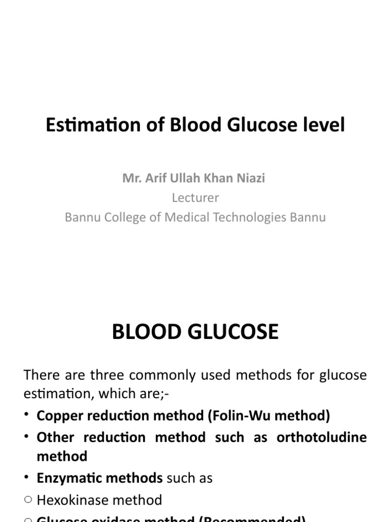 Glucose Estimation | PDF | Glucose | Redox