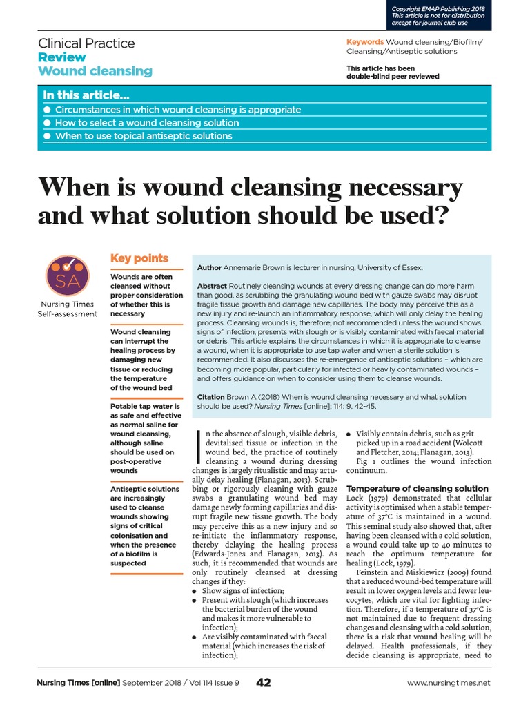 When Is Wound Cleansing Necessary and What Solution Should Be Used ...