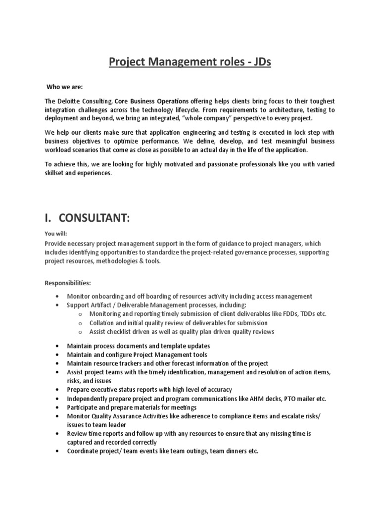 Project Management JD | PDF | Project Management | Business