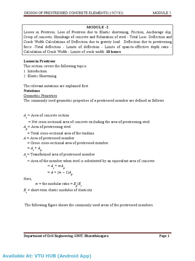 Understanding Losses in Prestress: Calculating Elastic Shortening and ...