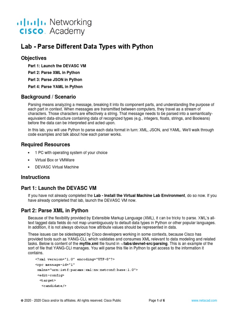 3.6.6 Lab - Parse Different Data Types With Python | PDF | Xml | Parsing