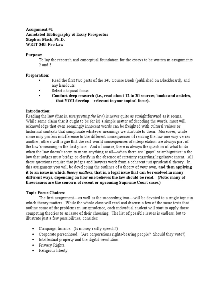 Pre Law Assignment 1 | Download Free PDF | Essays | Thesis
