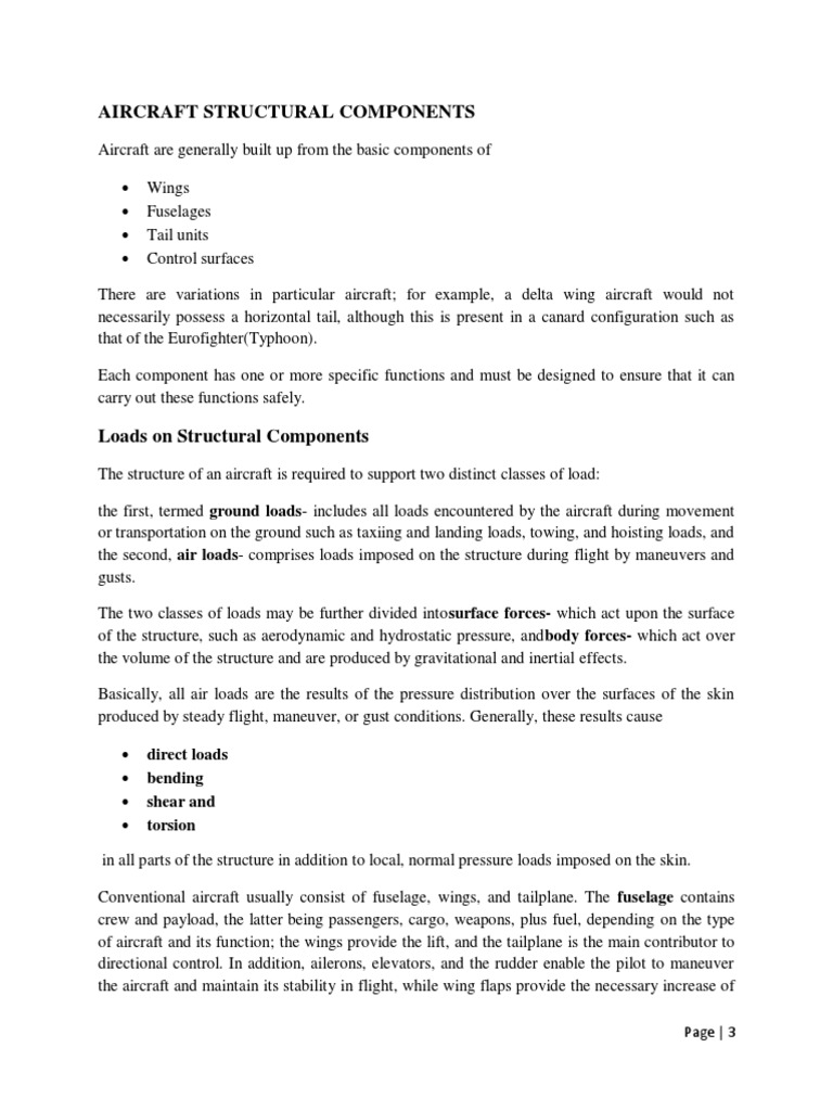 Aircraft Structural Components | PDF | Aircraft | Lift (Force)