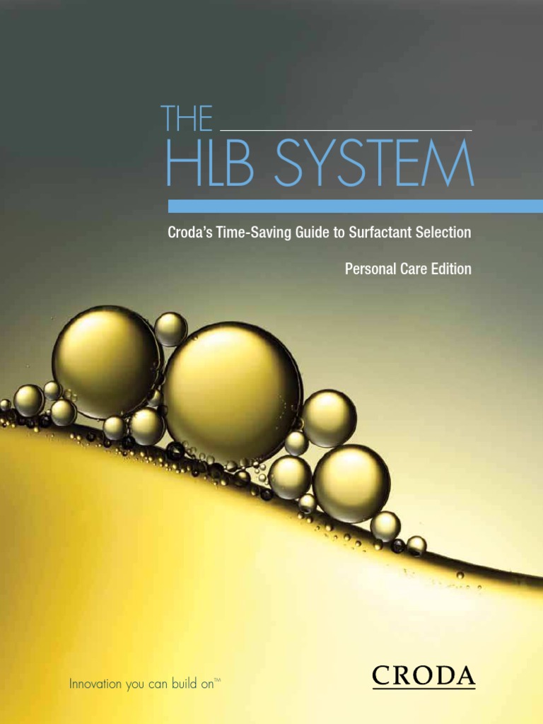 HLB System Crodas Time Saving Guide To S | PDF | Emulsion | Surfactant