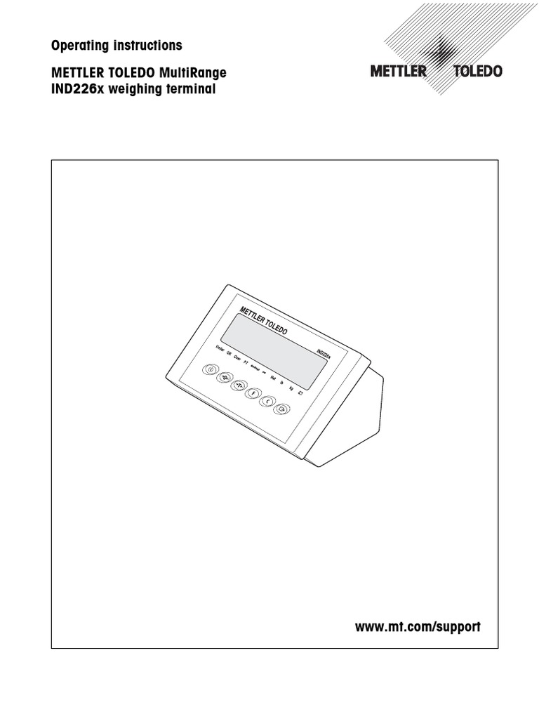 IND226X Mettler Toledo | PDF | Power Supply | Calibration