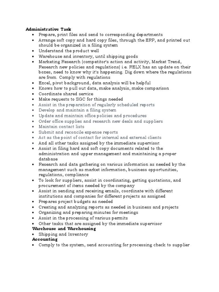 Administrative Task | PDF
