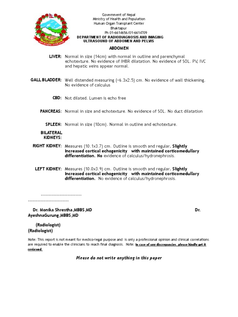 Usg Abdomen Pelvis Male | PDF | Liver | Kidney