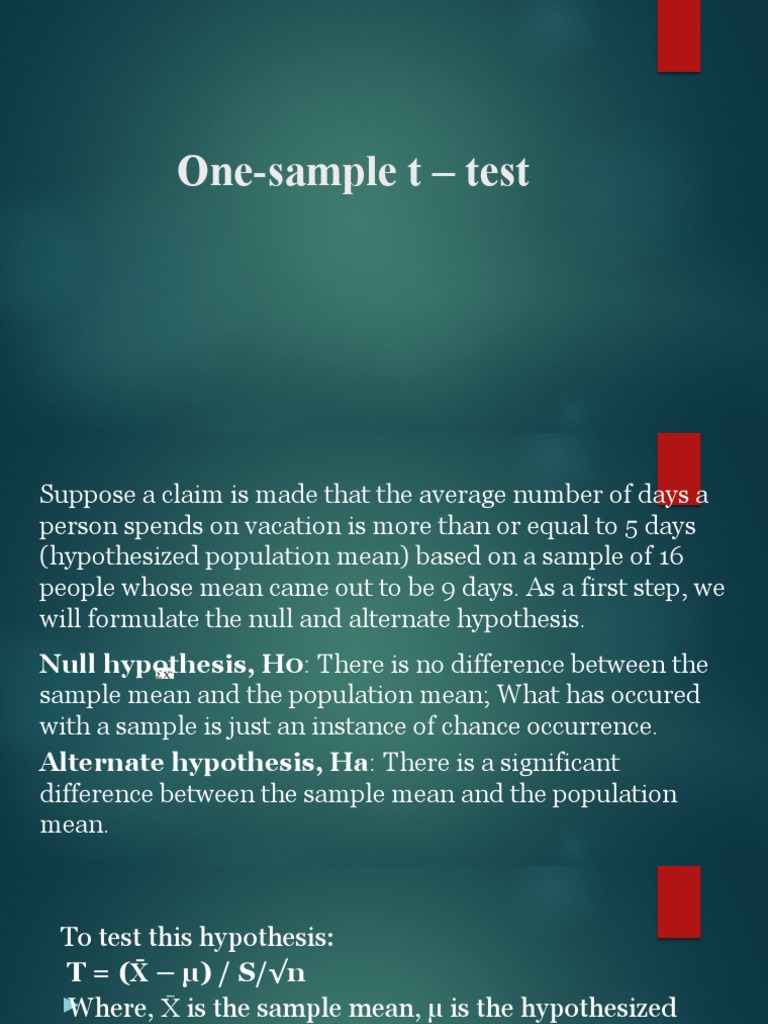 One Sample T Test Pdf